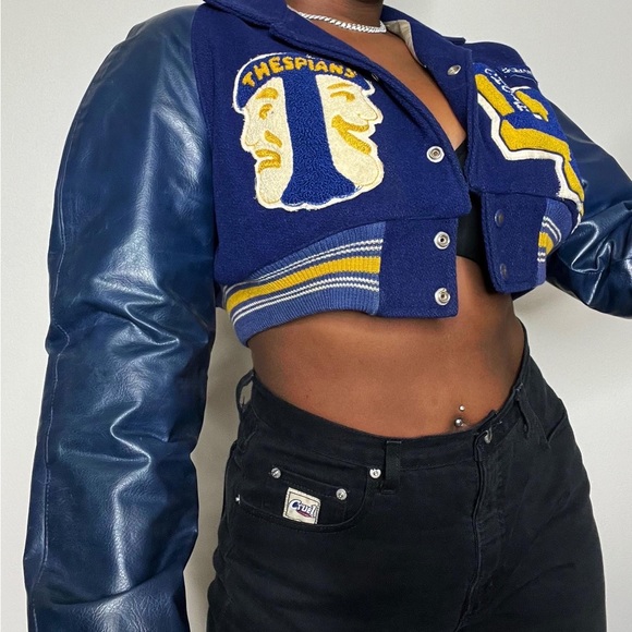 Jackets & Coats | Authentic Cropped Varsity Jacket Letterman Vintage ...